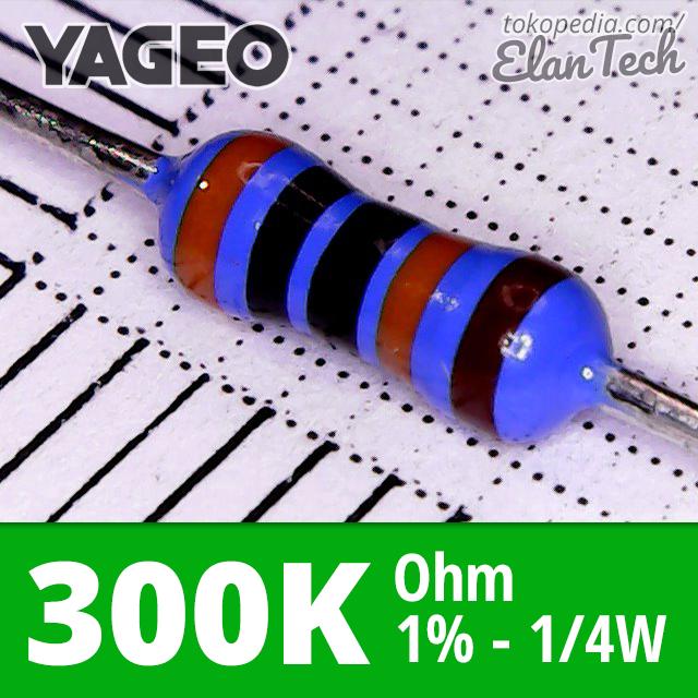 Jual Resistor Yageo 300k 1/4W 1% 0.25W 1/4 W 300 Kilo Ohm ElanTech ...