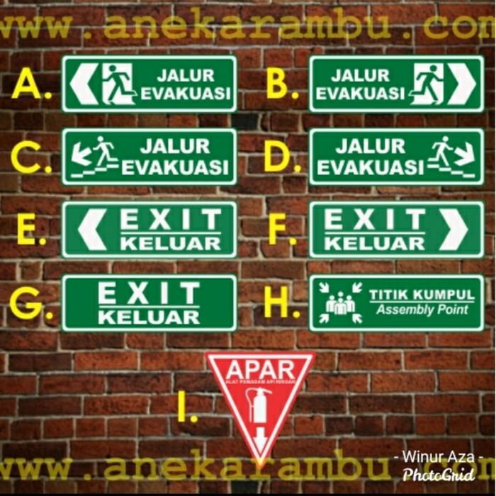 Jual Sign Jalur Evakuasi dan Rambu Exit. Acrylic Ukuran 30 x 10 cm - Kota Tangerang - Jual Rambu ...
