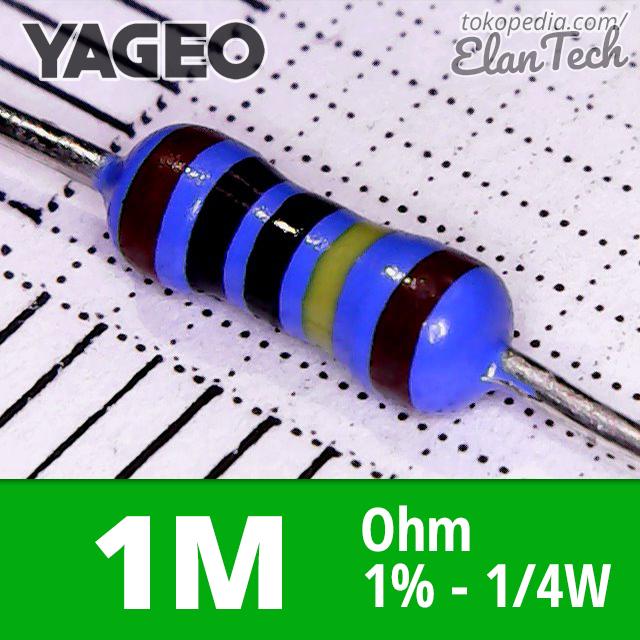 Jual Resistor Yageo 1M 1/4W 1% 0.25W 1/4 W 1 Mega Ohm ElanTech ...