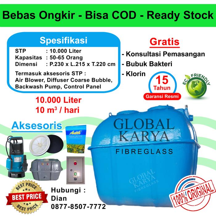 Jual STP Biofilter / IPAL 10000 Liter / Bio Tank / Sewage Treatment ...