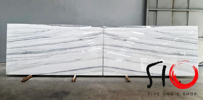 Jual Bianco Maya White Marble Granite Stone Slab Marmer Granit Putih ...