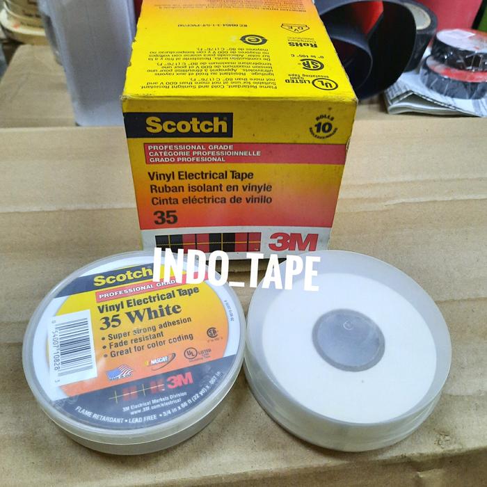 Jual 3M isolasi scoth 35 white Vinyl Electrical Tape / putih Original ...