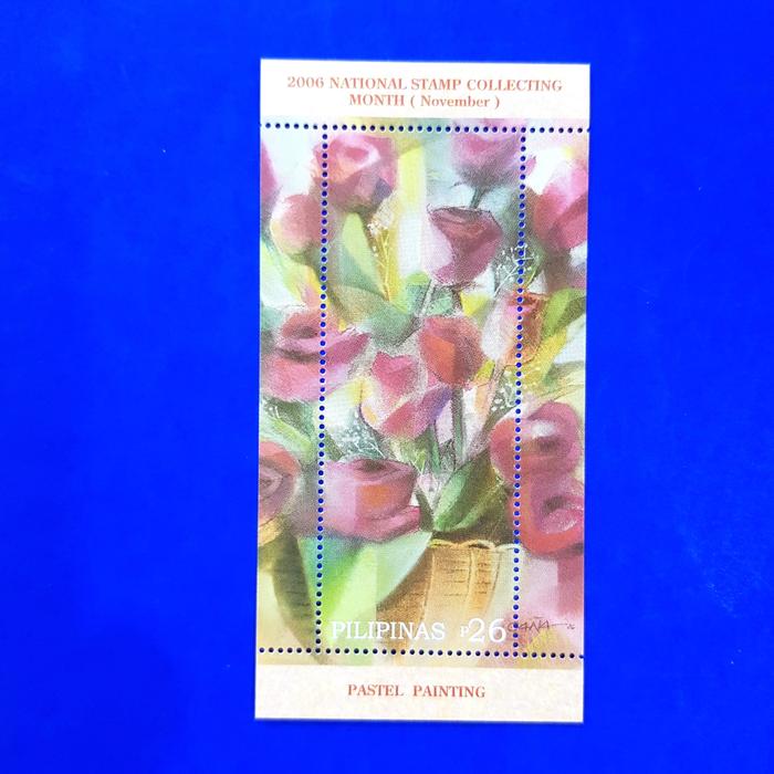 Jual Perangko/Prangko Philipina. LUKISAN BUNGA MAWAR/ PASTEL PAINTING ...
