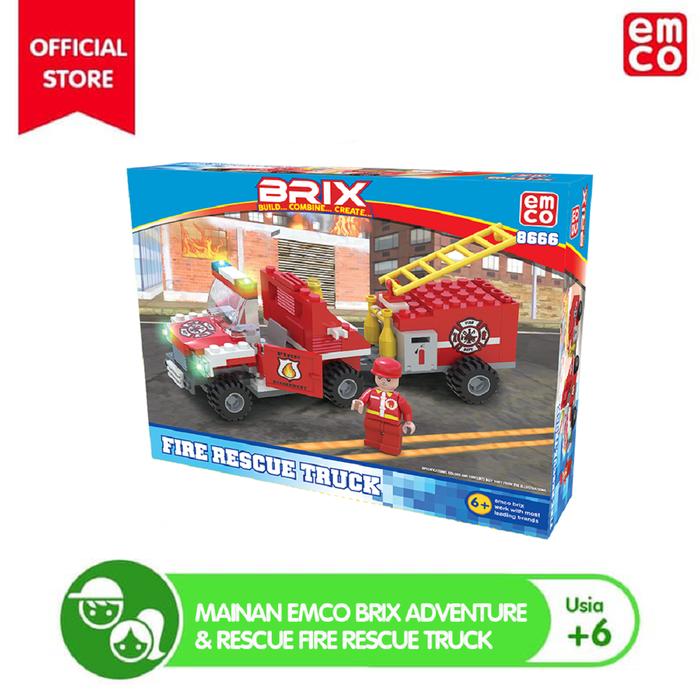 Promo Mainan EMCO Brix Adventure & Rescue Fire Rescue Truck - Kota ...
