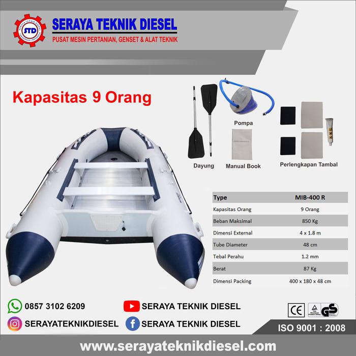 Jual PERAHU KARET 9 ORANG DIMENSI 4 x 1.8 M BAHAN PVC LANTAI ALMUNIUM ...