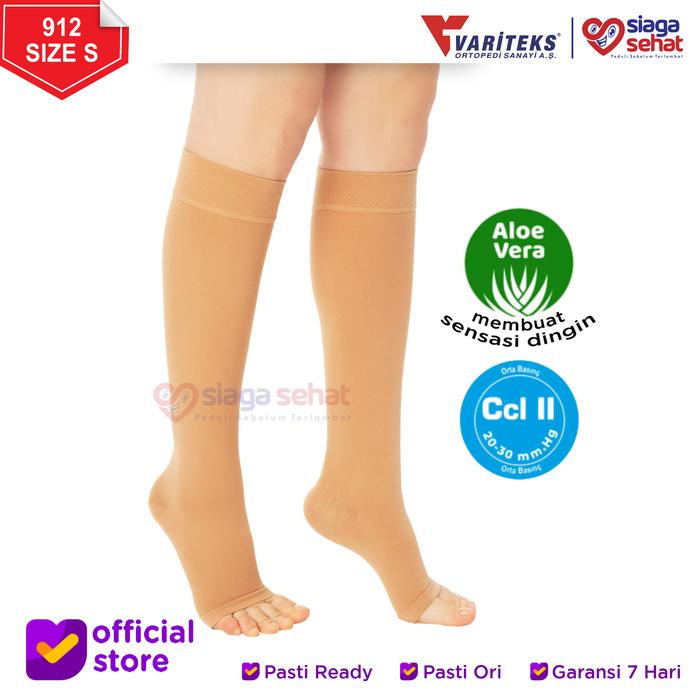 Promo Variteks - Knee High Open Toe ( Stocking Varises ) Beige - Size S ...