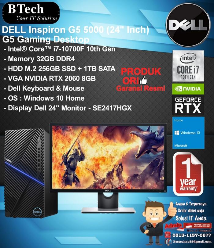 Jual DELL Inspiron G5 5000 Core i7-10700F/32GB/256GB+1TB/VGA 8GB ...