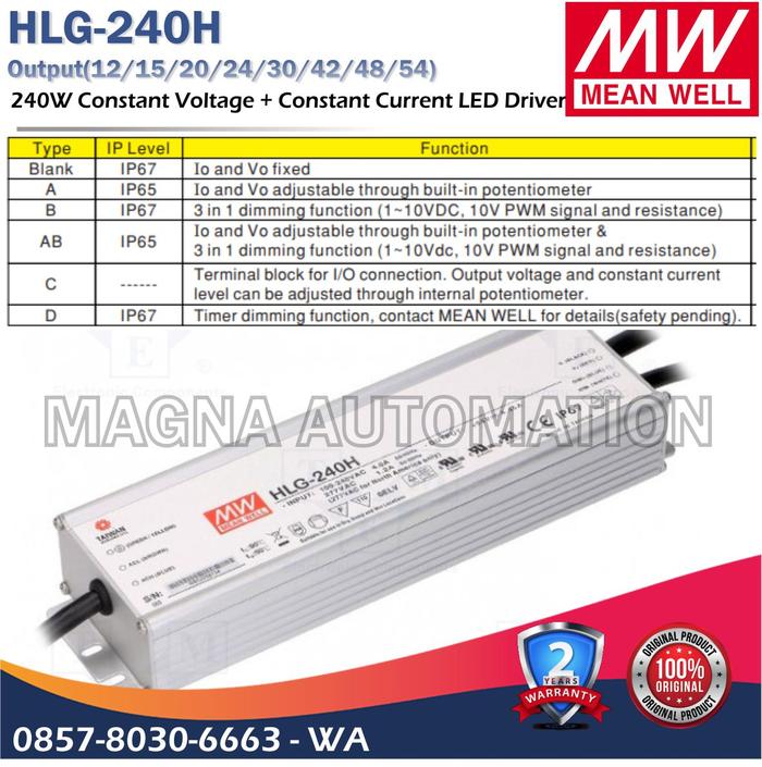 Jual POWER SUPPLY MEANWELL HLG-240H HLG-240H-24B MEAN WELL LED DRIVER - Jakarta Selatan - Magna ...