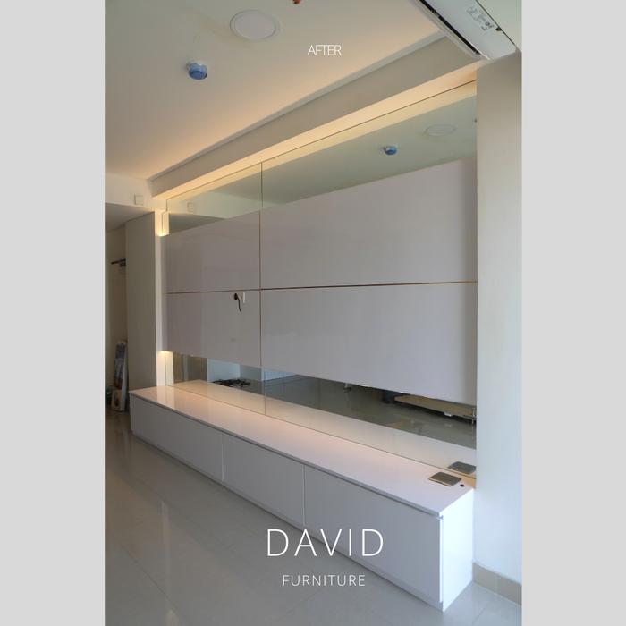 Jual backpanel tv minimalis dengan cermin dan hpl aica - Jakarta Timur ...