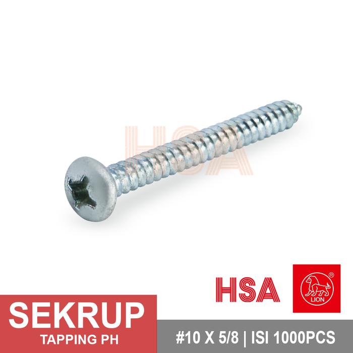 Jual SKRUP TAPPING / TAPPING SCREW PH LION #10 X 5/8 | ISI 1000/KTK ...