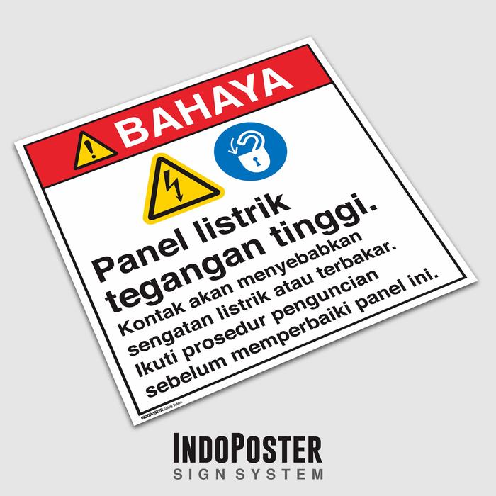 Jual Stiker safety sign rambu K3 ANSI panel listrik tegangan tinggi - L ...