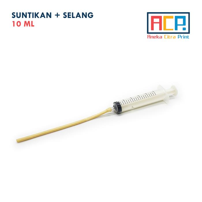 Jual Spuit / Suntikan / Syringe 10 ml + Selang - Tinta Head Cleaner ...