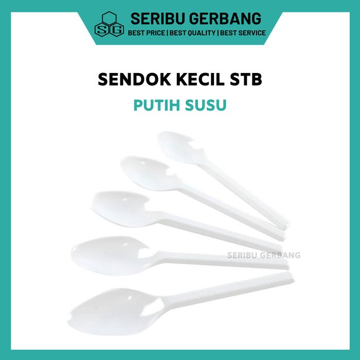 Jual 100PC SENDOK PLASTIK STB KECIL PUTIH TEH PUDDING AGAR KUE CAKE ...