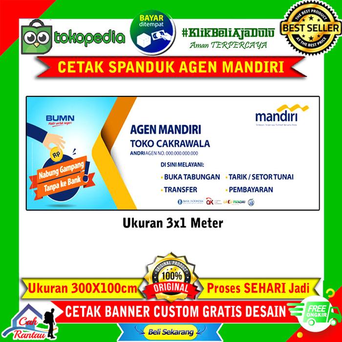 Jual cetak spanduk agen mitra bank mandiri backdrop banner flag baliho ...