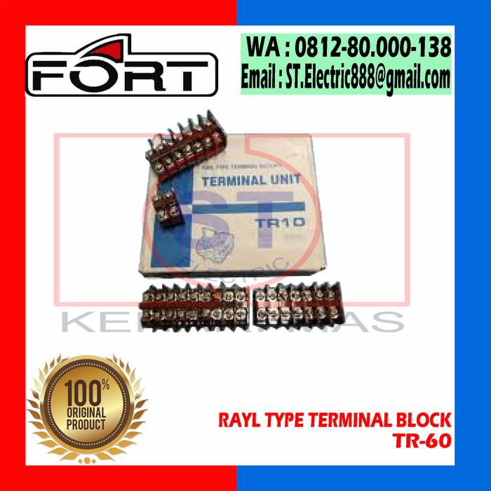 Jual Terminal Block FORT / TR-60 / 60A Model Kasuga Coklat Rail 2 ...