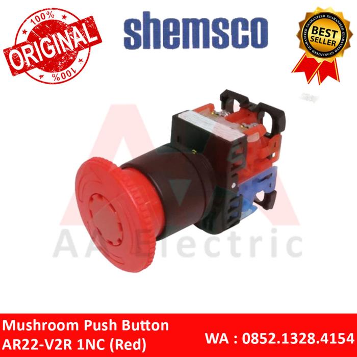 Jual Emergency Stop / Mushroom Push Button AR22-V2R / AR22V2R 1NC ...