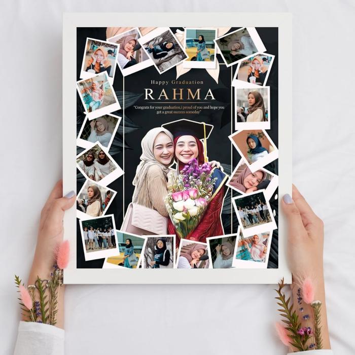 Jual FRAME KACA + CETAK + DESIGN mozaik foto hadiah kado custom wisuda ...