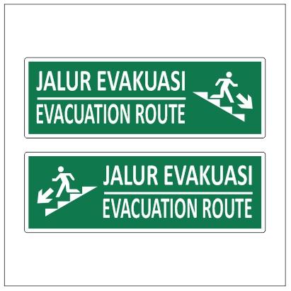 Jual Rambu K3 Jalur Evakuasi Turun Tangga Bahan Akrilik 3 mm - 30x10 cm ...