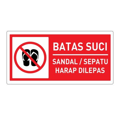 Jual Akrilik batas suci - sandal sepatu harap dilepas ukuran 30*15 cm ...