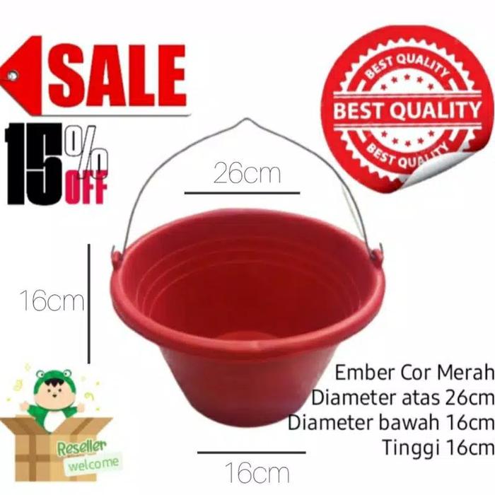 Jual EMBER COR MERAH/EMBER ANTI PECAH/EMBER BANGUNAN/EMBER SEMEN - Kota ...