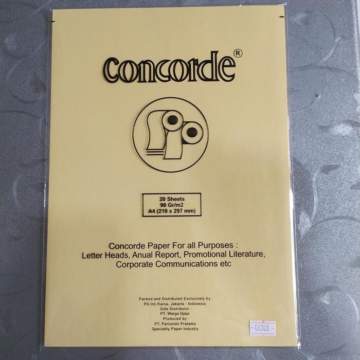 Jual KERTAS CONCORD 90 GRAM| BANYAK WARNA - 80203 Cream - Jakarta Barat ...