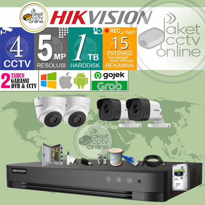 Jual Paket CCTV Hikvision ( 4 Kamera ) High Res Instalasi Pasang ...