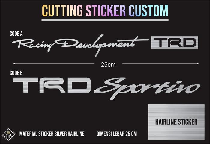 Jual Sticker TRD Silver Hairline - Alumunium - Stainless 1 hari jadi ...