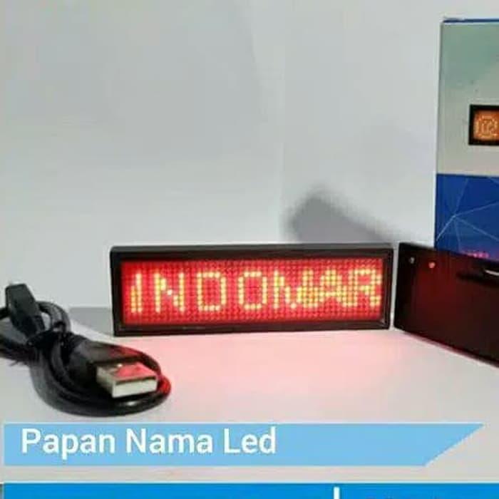 Jual Led badge papan nama LED berjalan Running text , Nametag LEF ...