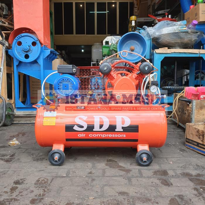 Jual MESIN ANGIN KOMPRESSOR ANGIN 2 PISTON SDP 1/2HP COMPLETE DINAMO ...