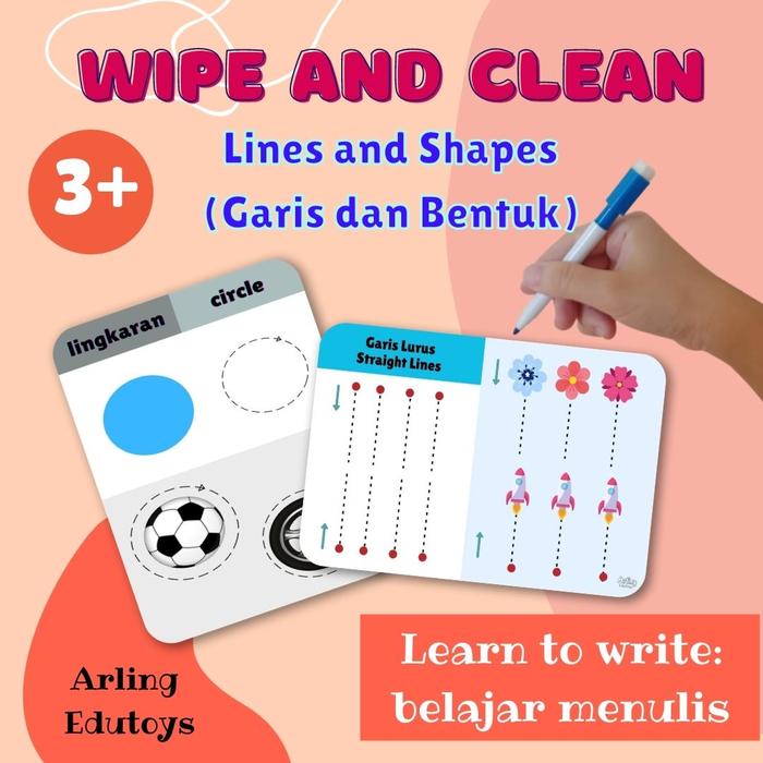 Jual Wipe and Clean Flashcard Flash Activity Cards Pen Control Menulis ...