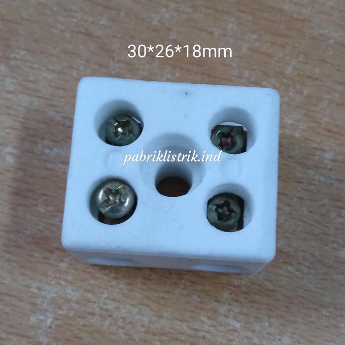 Jual Terminal block keramik heater 2P 2 pole uk 30 x 26 x 18 mm ( besar ...