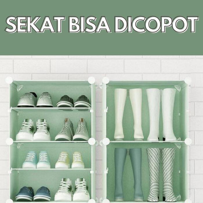 Jual RAK SEPATU DIY 8 SUSUN 4 PINTU - RAK SEPATU PLASTIK MULTIFUNGSI di ...