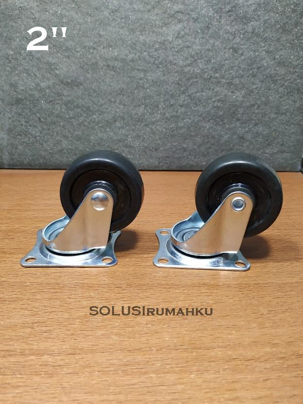 Jual Per buah Roda Karet 2 inch HIDUP / Roda Caster Trolley Gerak ...