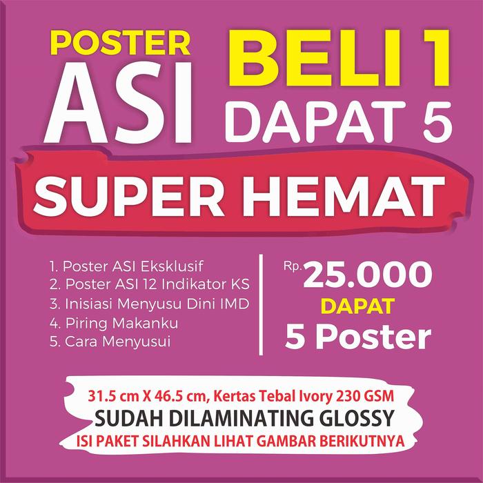 Jual Poster Paket : Paket ASI, Paket Menyusui Beli 1 dapat 5 Poster ...