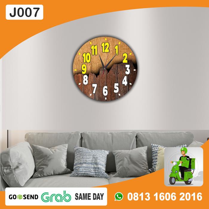 Jual JAM DINDING CUSTOM WOODEN TEXTURE KAYU COKLAT_DIAMETER 29CM-J007 ...