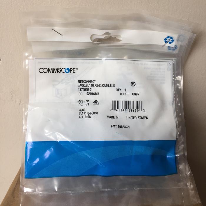 Jual Modular Commscope RJ45 cat6 AMP Modular cat 6 hitam ORIGINAL ...
