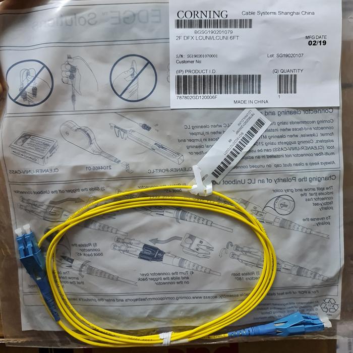 Jual Corning Fiber patch cord LC-LC singlemode 6feet / 1,829mtr ...
