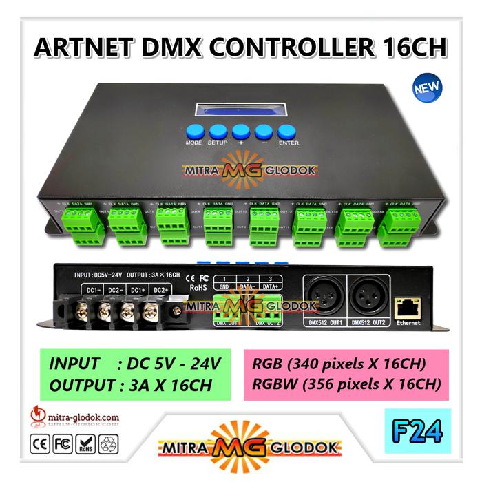 Jual ARTNET ART NET DMX CONTROLLER SPI 16 CHANNEL 16CH BC216 LED PIXEL F24 - Jakarta Selatan ...