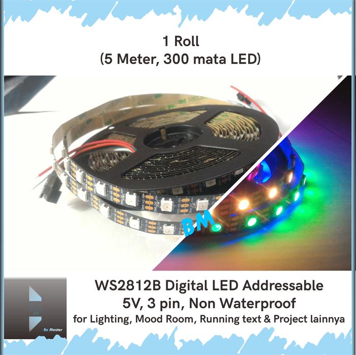 Promo WS2812B WS2812 1 roll Smart LED Strip RGB Digital non waterproof ...