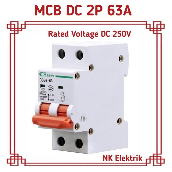 Jual MCB DC C63 63A 2P CSB8-63DC Mini Circuit Breaker PV solar panel ...