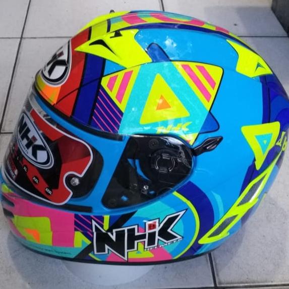 Jual Helem NHK FULL FACE NHK TERMINATOR MOTIF PIGMENT BLUE FLO-Xl ...