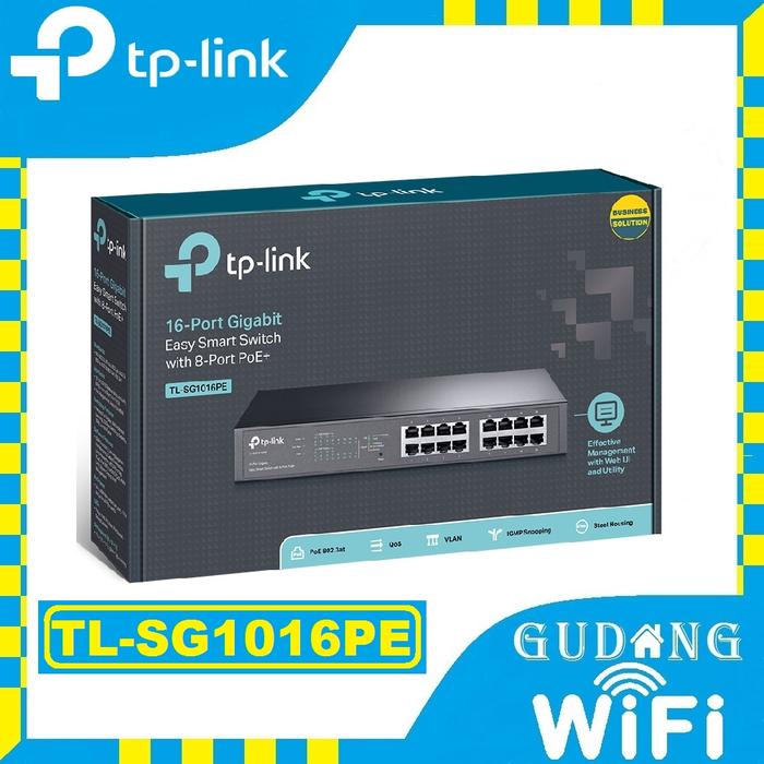 Jual TP-Link TL-SG1016PE 16-Port Gigabit Desktop/Rackmount PoE+ Easy ...