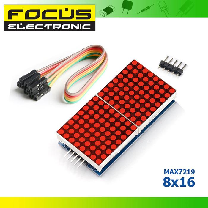 Jual MAX7219 LED Dot Matrix 2 8x8 Red 16x8 Running Text Display Arduino - Jakarta Pusat - Focus ...