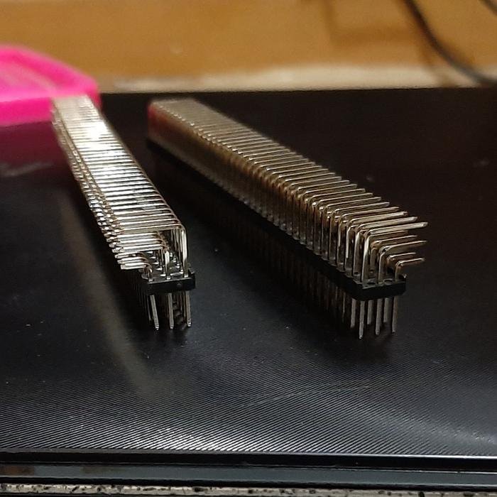 Jual 3x40 Pin Header Male Triple Right angle 2.54mm gold plate, 3 baris ...