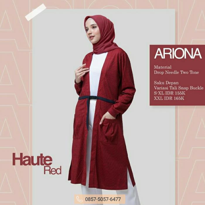 Jual Alnita Ariona Warna Ungu Outer Panjang Vest Cardigan Rajut Branded ...