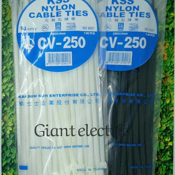 Jual KSS NYLON CABLE TIES CV-250/ 25CM X 4,8MM - Putih - Jakarta Pusat - Giant electric | Tokopedia