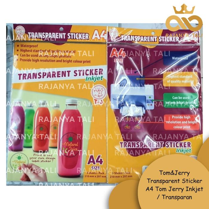 Jual Tom&Jerry Transparent Sticker A4 Tom Jerry Inkjet / Transparan ...