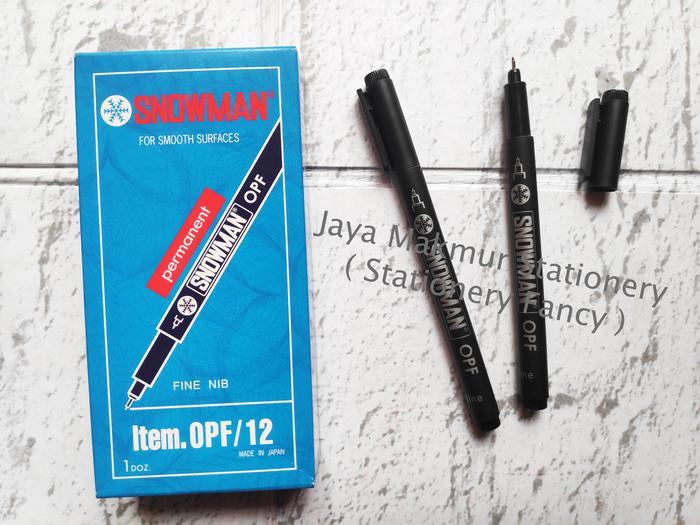 Jual Spidol Pen Permanent Snowman OHP tipe OPF/ Fine Nib - Hitam ...