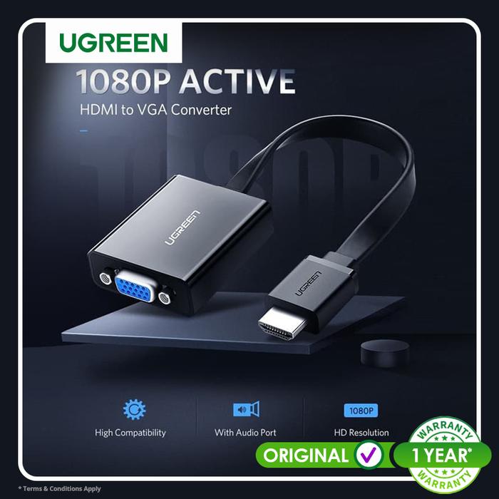 Jual Ugreen Converter HDMI to VGA with Audio 16cm Black- 40248 - Jakarta Pusat - Radix Teknologi ...
