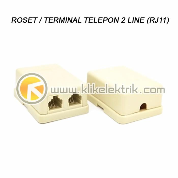 Jual ROSET RJ11 LINE TELP 2 LUBANG TERMINAL TELEPON 2 JALUR ROKSET BOX ...